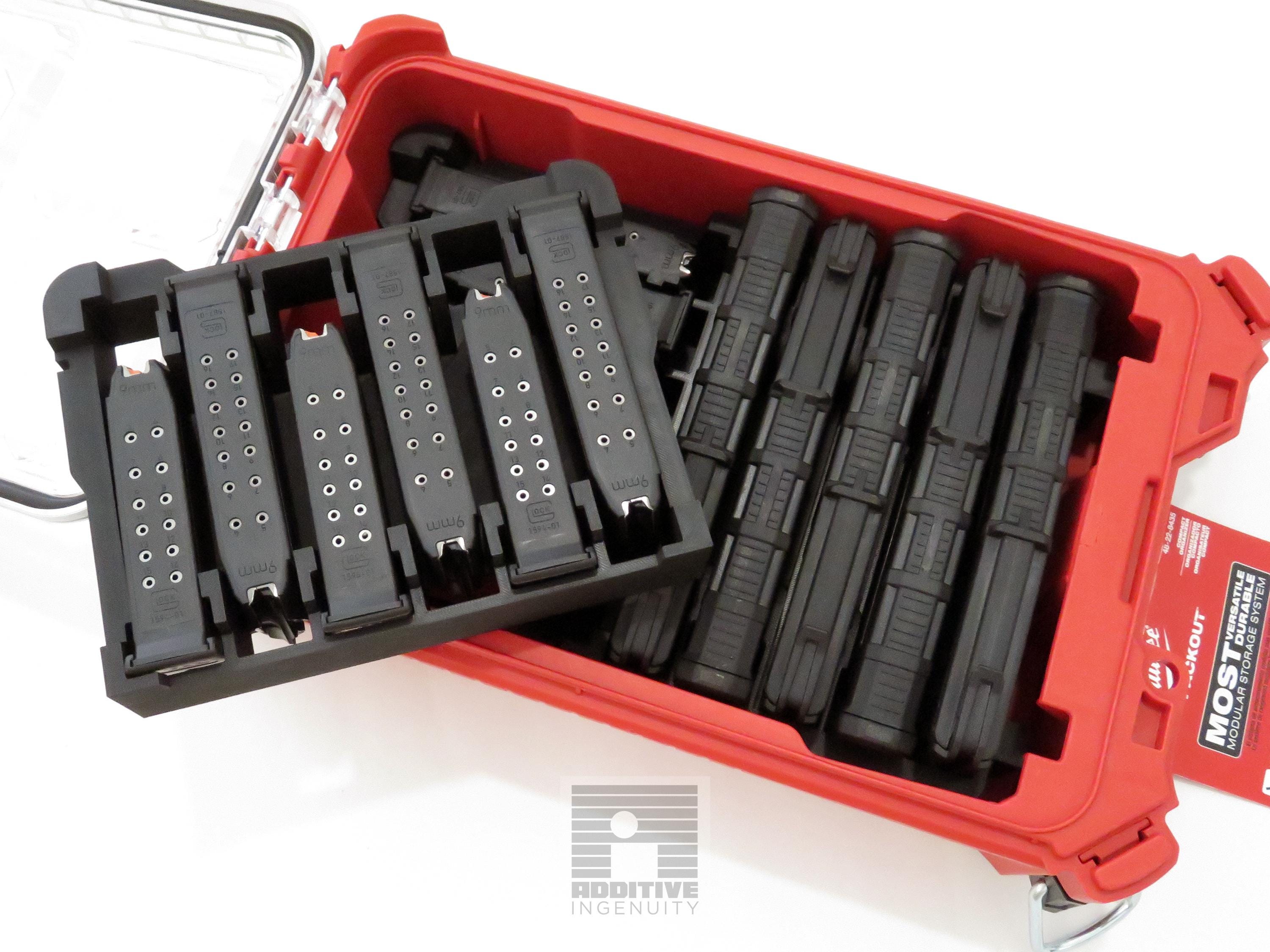 Storage Insert for Milwaukee PACKOUT | Holds 12 Glock Magazines and 5 ...
