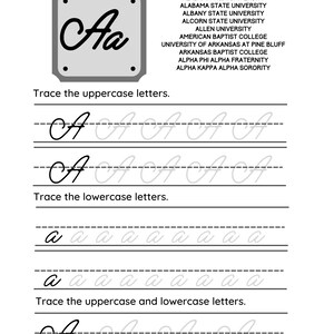 HBCU Cursive Letter Tracing - Etsy