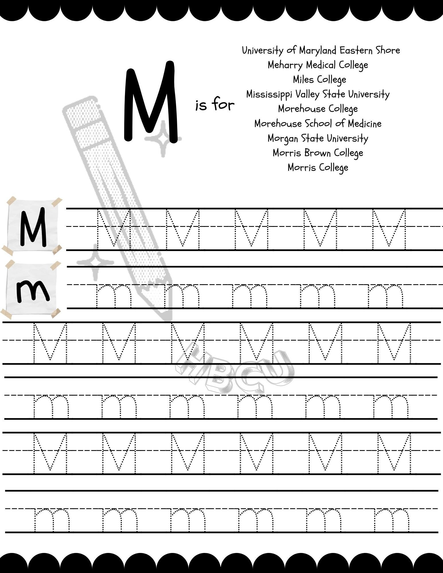 HBCU Letter Tracing - Etsy