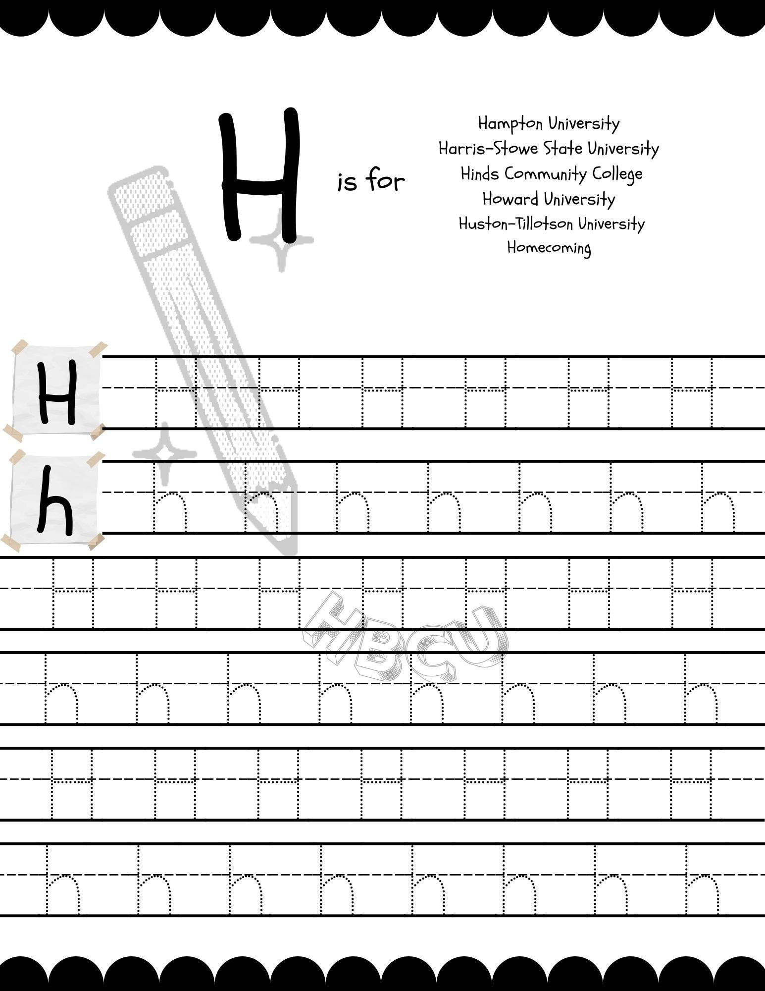 HBCU Letter Tracing - Etsy