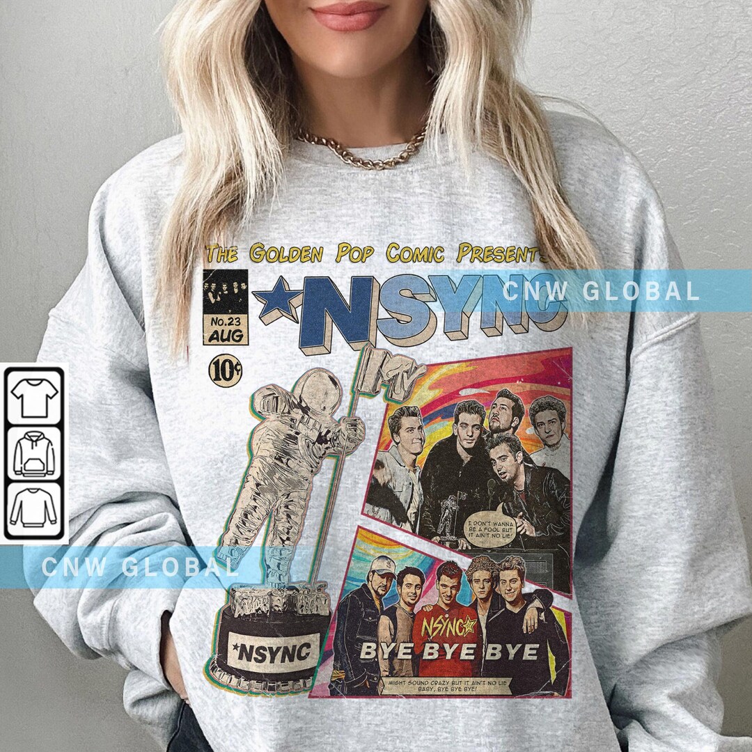 NSYNC Comic Shirt 90S Vintage Merch Bye Bye Bye Golden Pop - Etsy