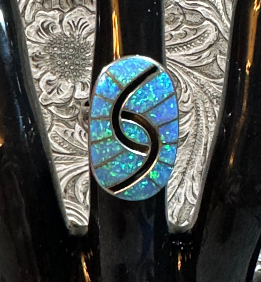 Opal Inlay Sterling Vintage Hummingbird Ring by Zuni Artist Amy ...
