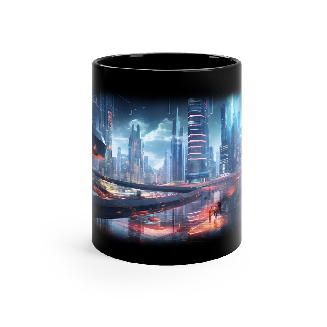 Futuristic Sci Fi Synthwave Cyberpunk Mug - Etsy