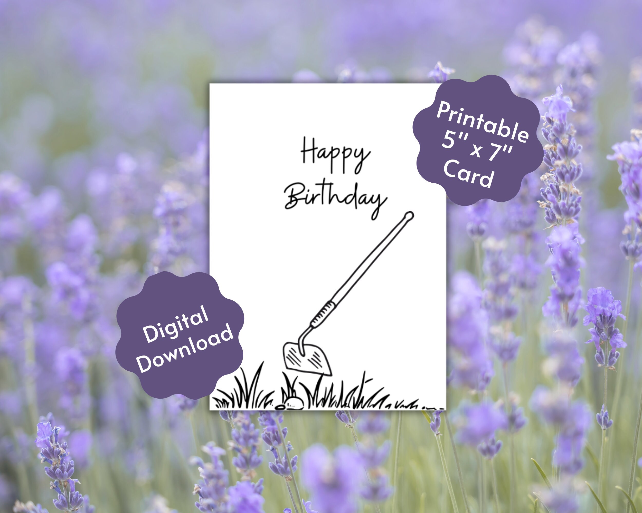 Happy Birthday Hoe Printable Greeting Card, Garden Lover Enthusiast ...