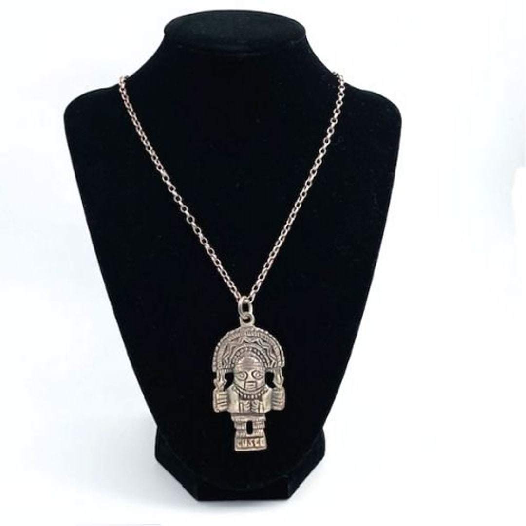 Aztec Inca Vintage Silver Cusco Peruvian Deity Handmade Necklace - Etsy