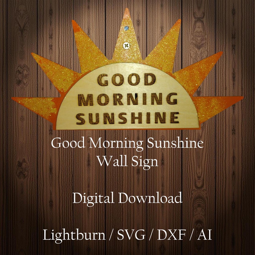 Sun Ray Sign Laser Cut File | Lightburn SVG DXF AI (digital Download ...