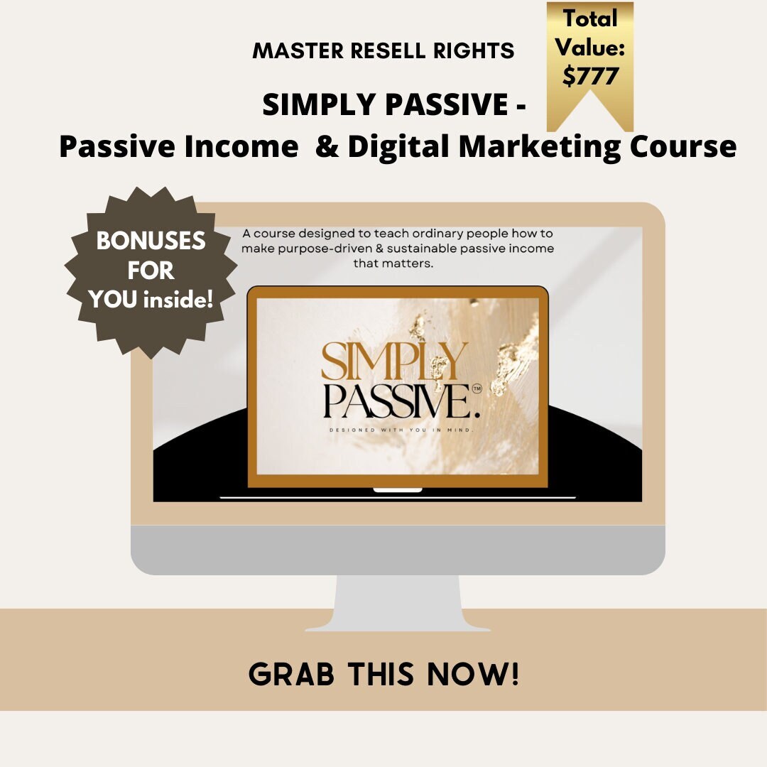 Simply Passive Digital Marketing Course With Mentorship and Ultimate ...