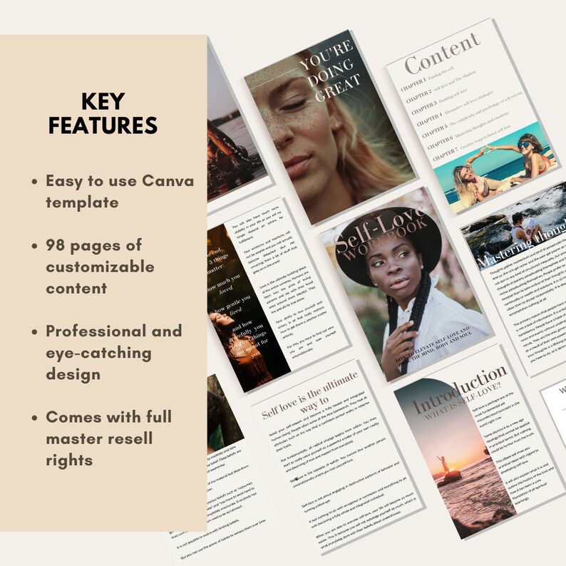 Done for You Self-love Workbook L Canva Template L Master Resell Rights ...