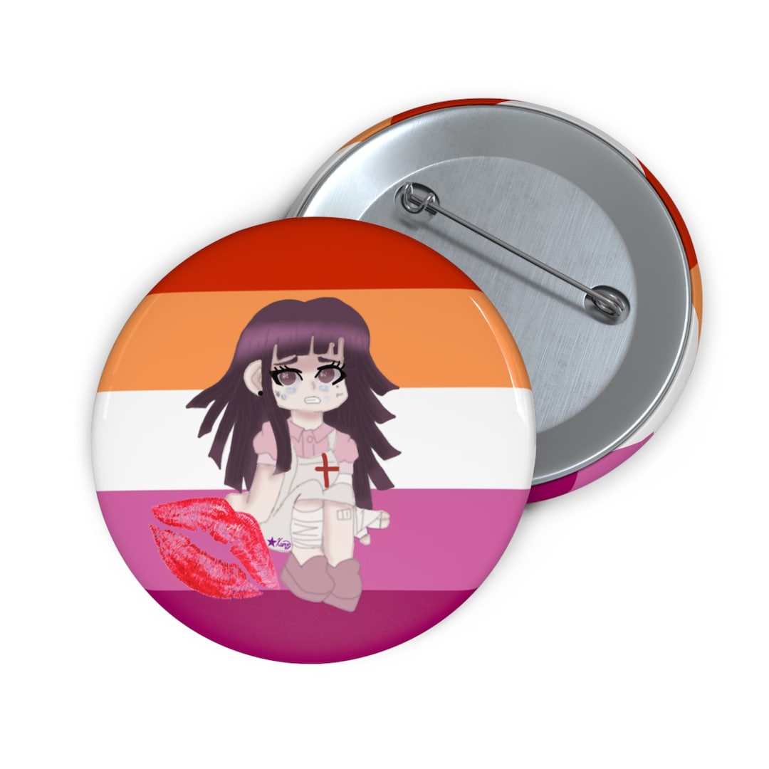 Danganronpa Chibi Mikan Tsumigi Lesbian Pride Button - Etsy