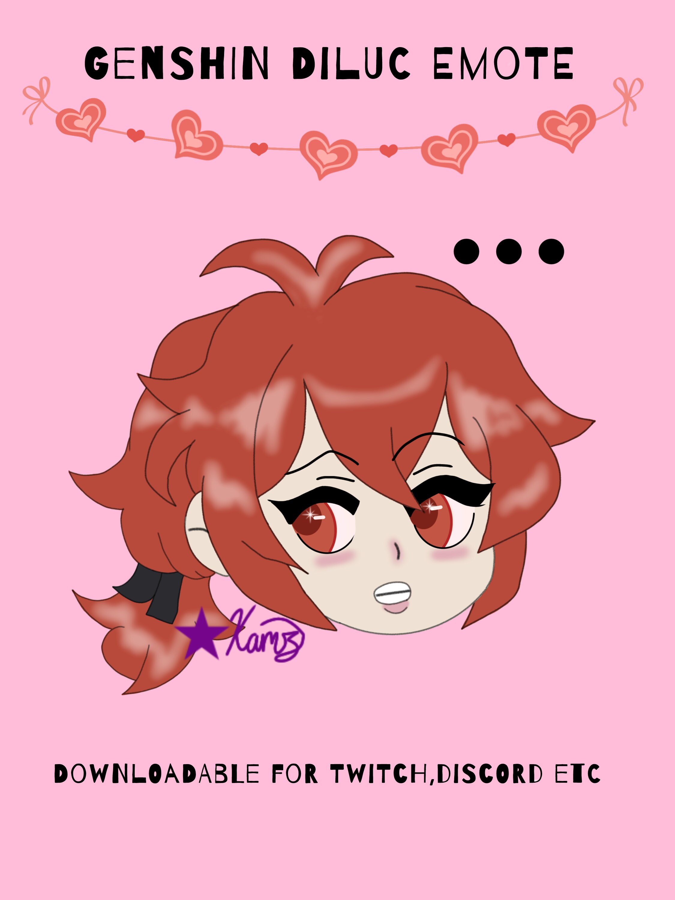 Diluc Genshin Impact Thinking Emote - Etsy