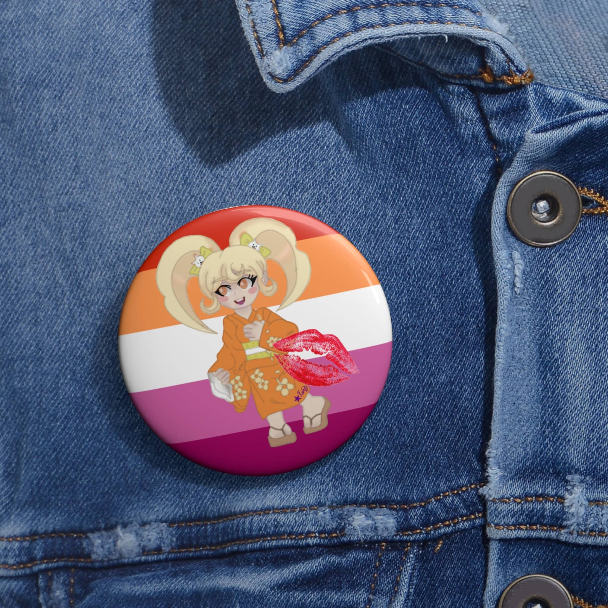 Danganronpa Chibi Hiyoko Saionji Lesbian Pride Button - Etsy