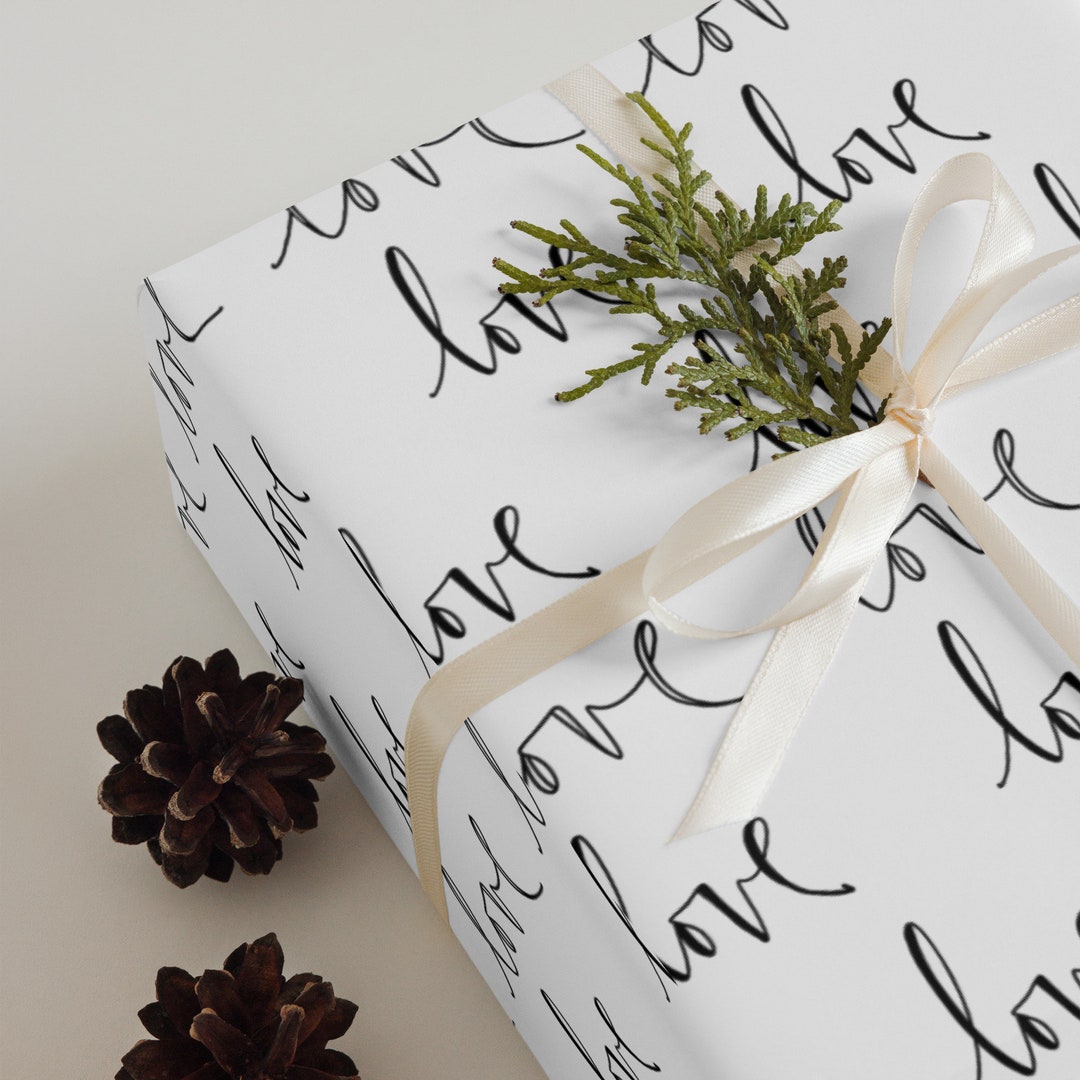 Minimalist Love Wrapping Paper Wedding Paper Anniversary - Etsy