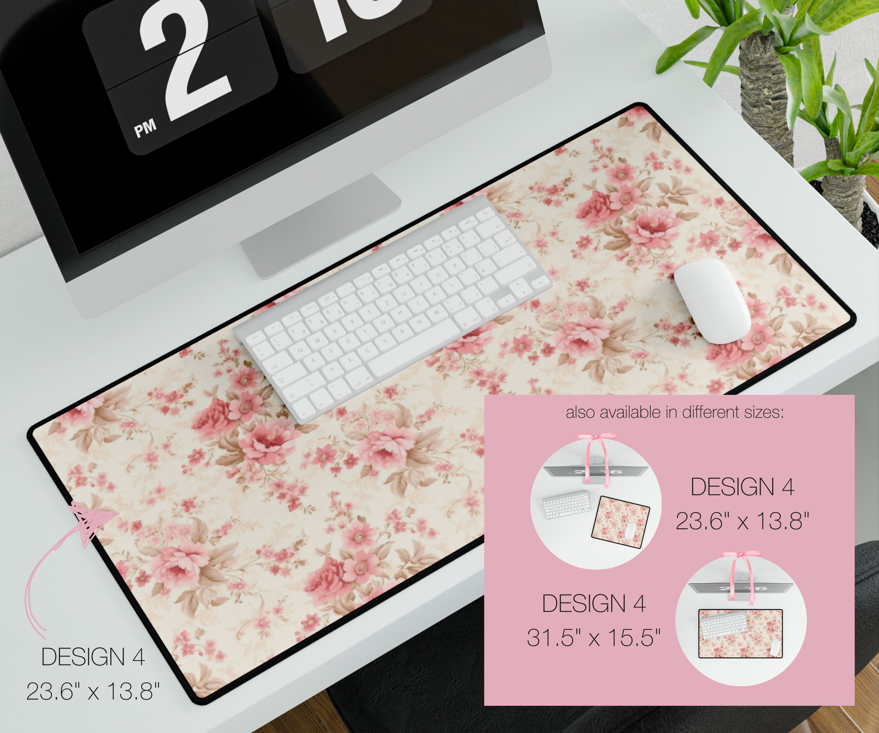 Cottagecore Desk Mat, Coquette Room Decor, Cute Office Decor, Work From ...