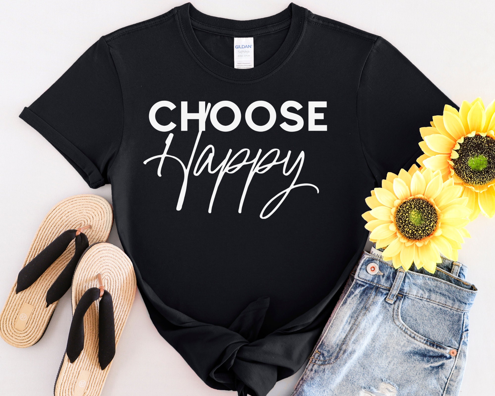 Choose Happy - Uplifting T-shirt, Unisex Shirts, Motivational Shirt ...