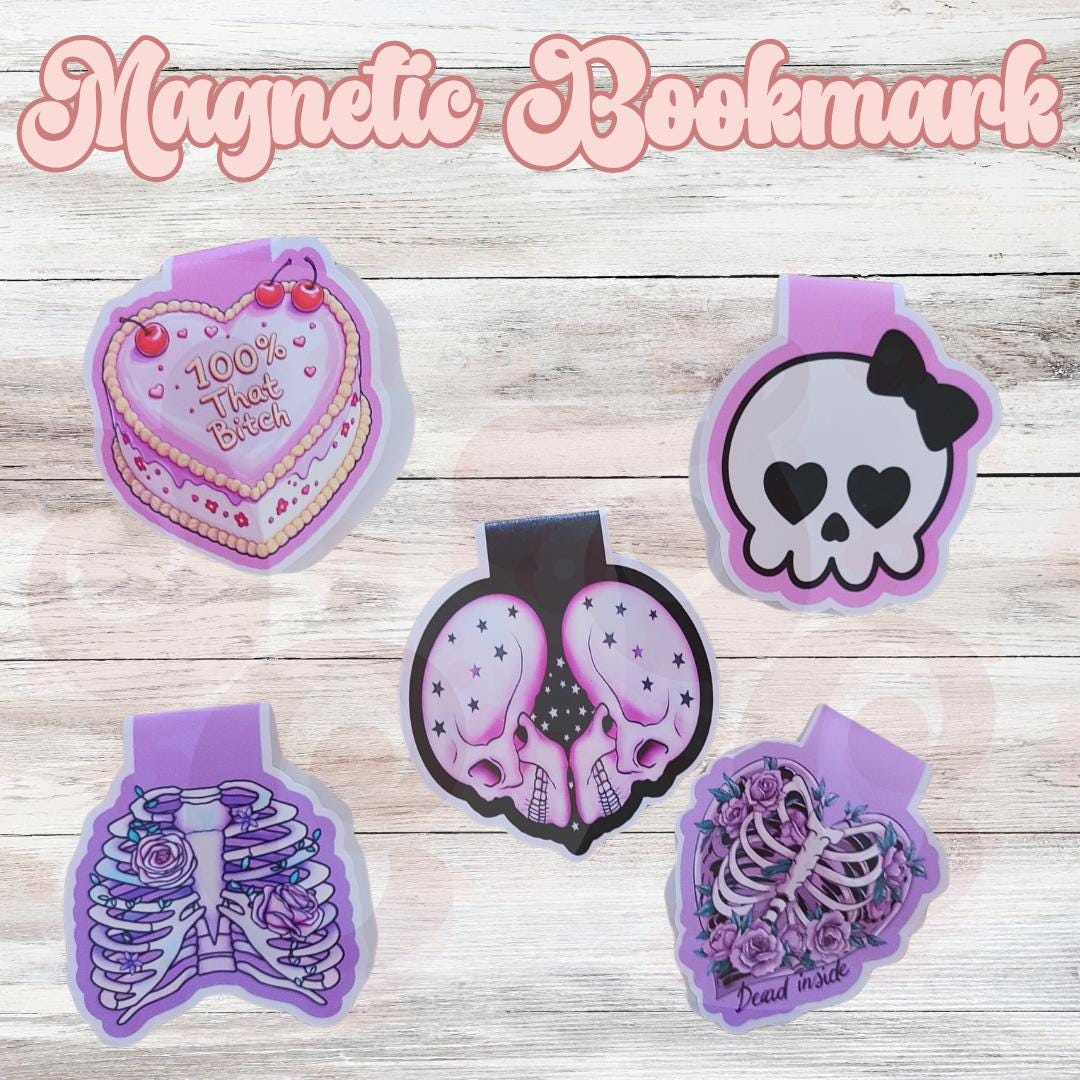 Goth Girl Magnetic Bookmark, Emo Book Mark, Book Glam, Accessories for ...
