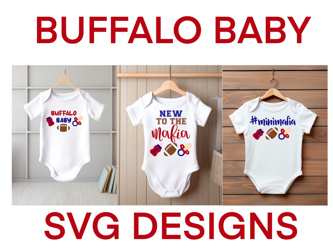 Buffalo Baby SVG Designs Buffalo Onesie Designs SVG 3-pack Baby SVG ...