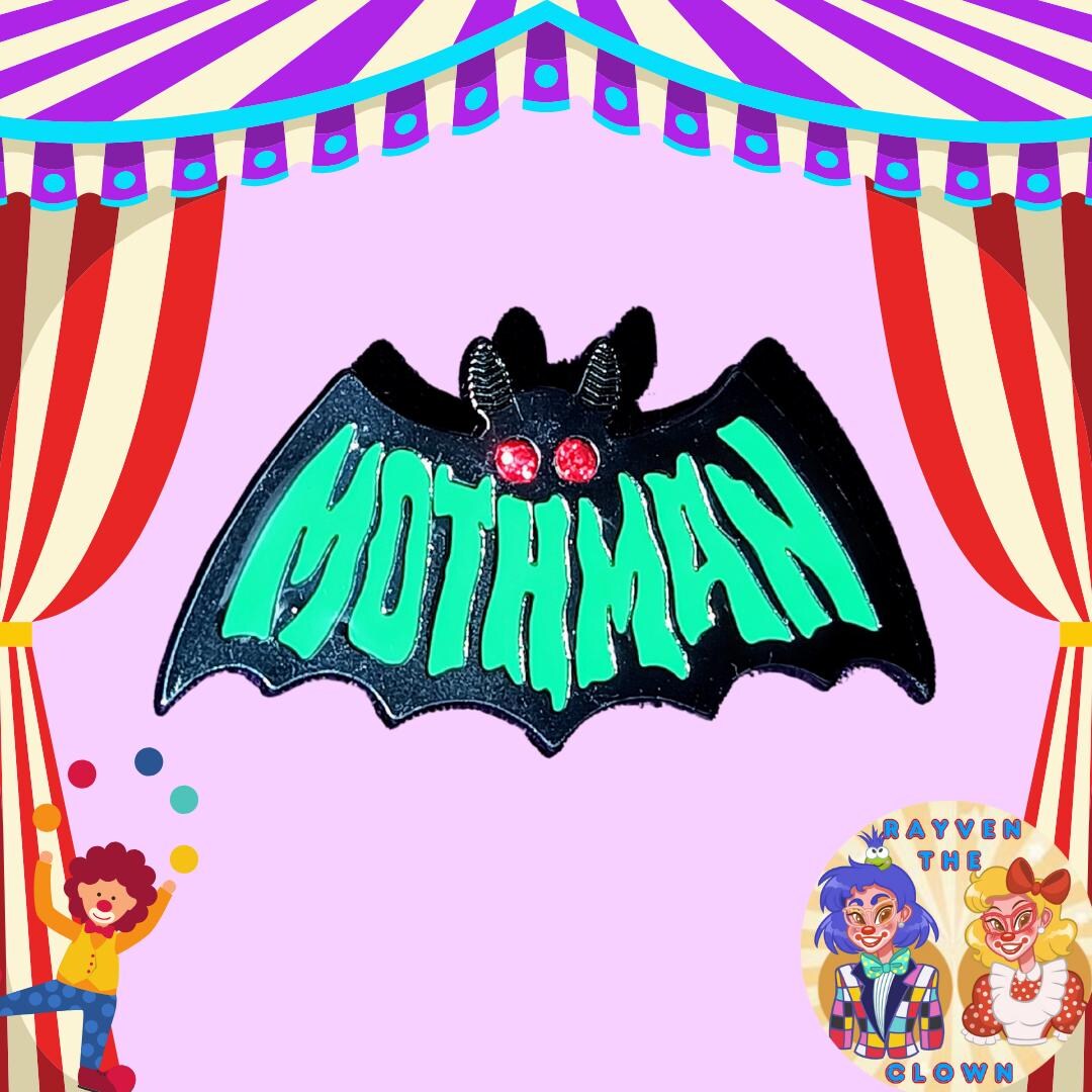 Mothman Pin Cryptid Horror Bug Glow in the Dark Quirky Button Pin by ...