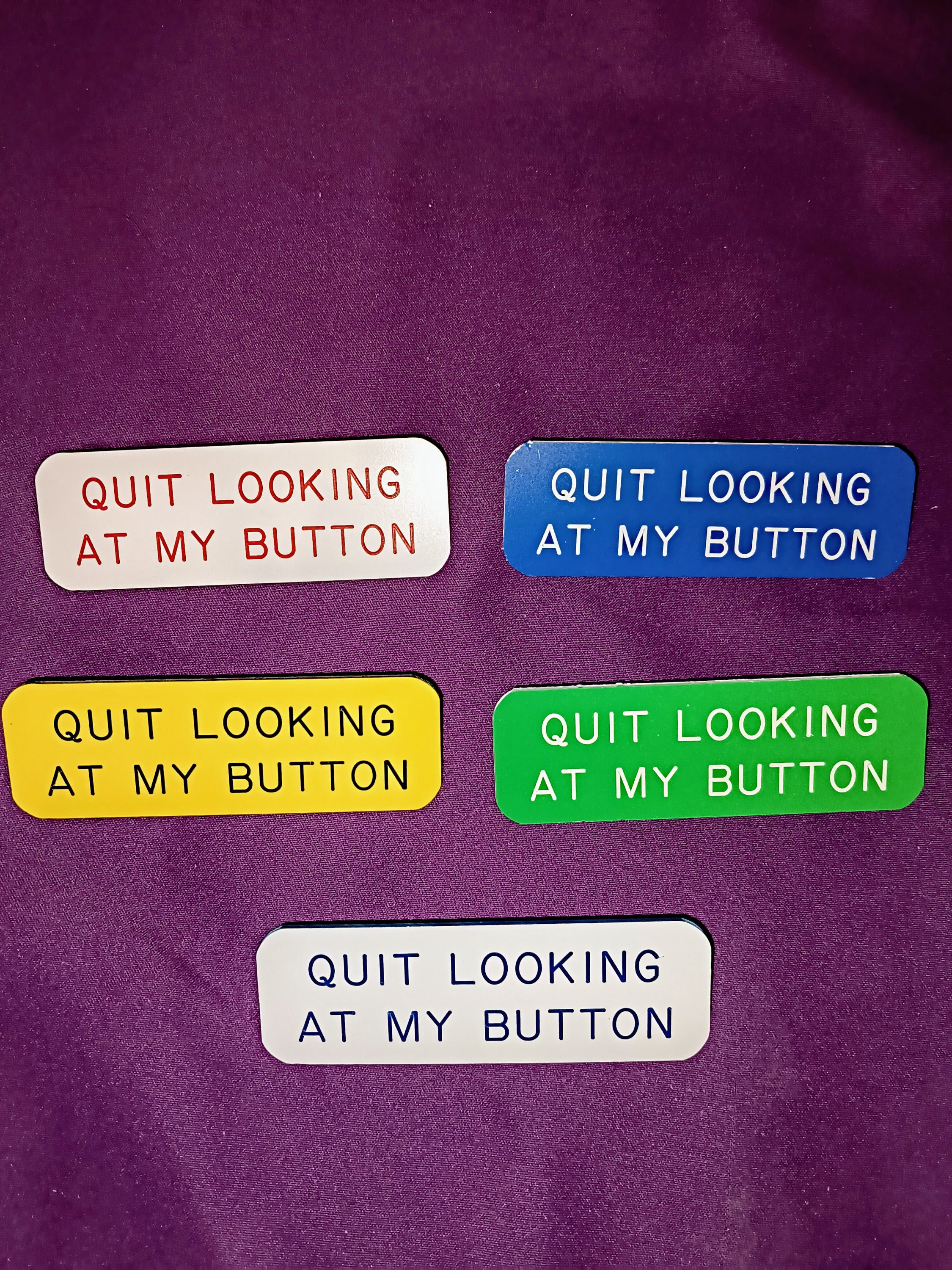 Quit Looking at My Button" RARE Clown Entertainer Funny Cute Pin Badge Button by Rayven the ...