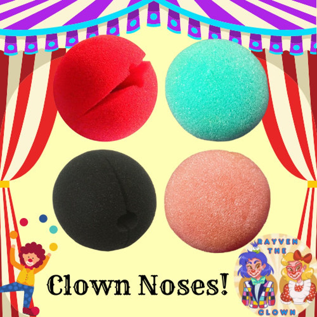 Foam Sponge Clown Nose Red Pink Blue Black Silly Costume Nose by Rayven ...