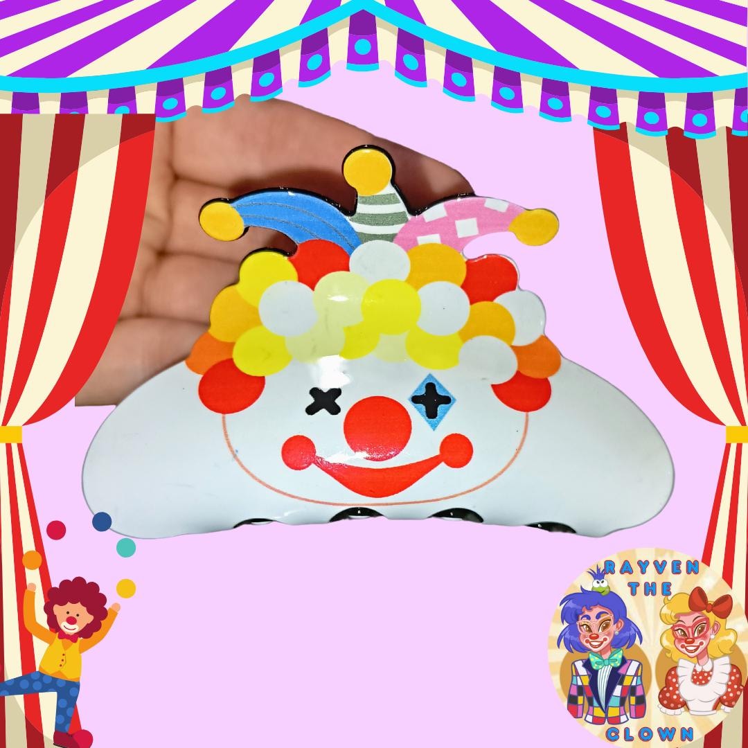 Clown Claw Clip Circus Carnival Jester Quirky Hair Accessory by Rayven ...