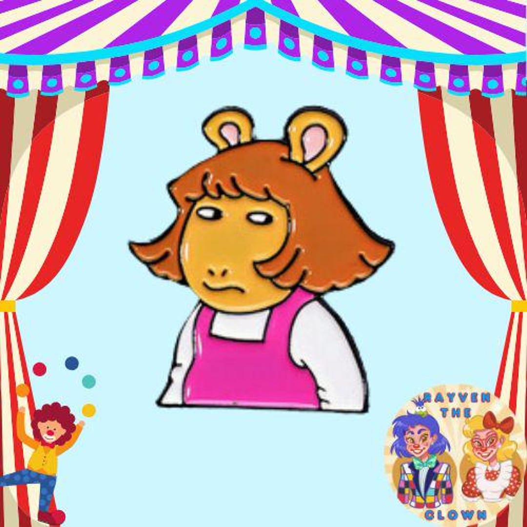 DW Side Eye Meme Arthur Kids Show Funny Button Pin by Rayven the Clown ...