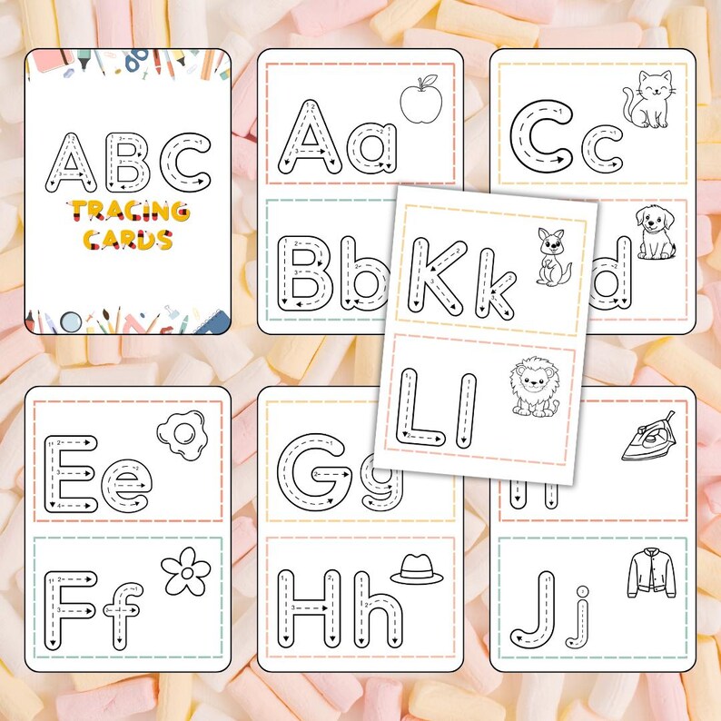 Alphabet Tracing Cards – A to Z Printable PDF | Preschool Handwriting ...