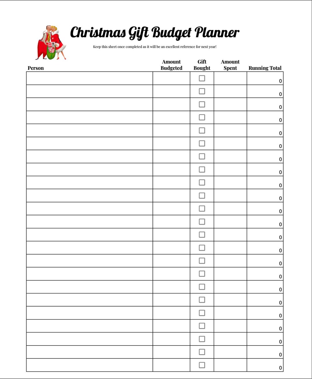 Christmas Gift Budget Planning Sheet - Etsy