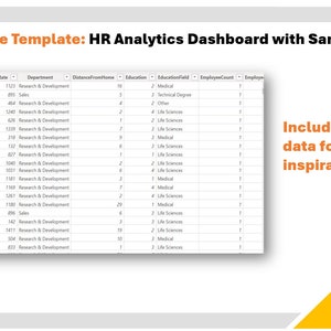 Power BI Sample HR Analytics Dashboard Adapt to Your - Etsy