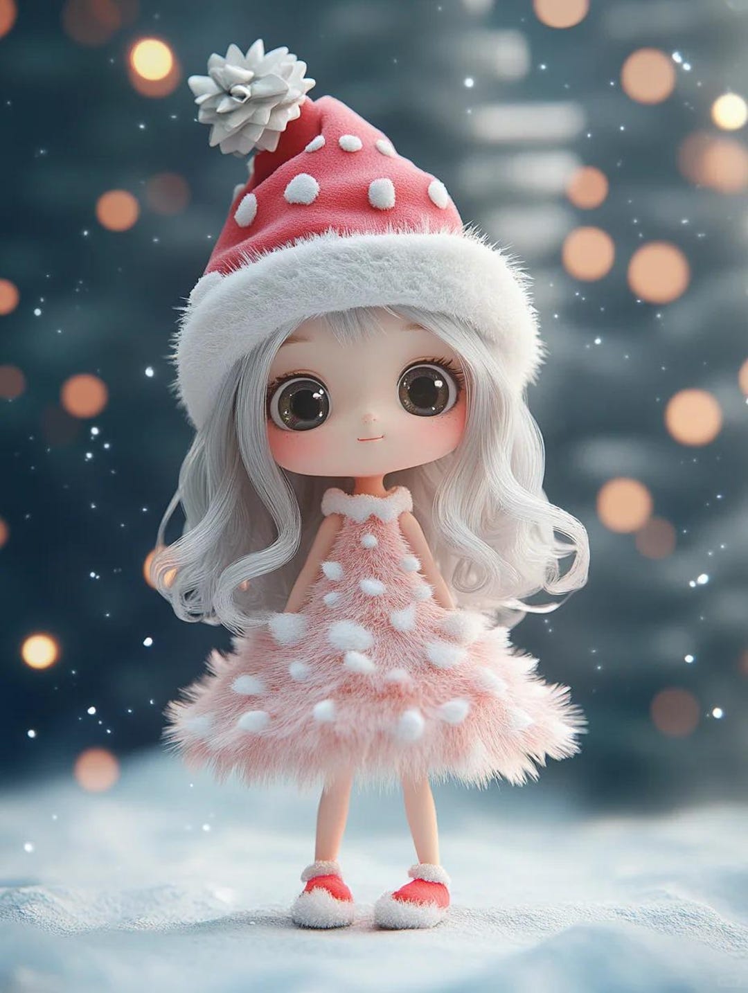Custom 3D Self Portrait Chibi Pop Mart Style Girl Christmas Edition - Etsy