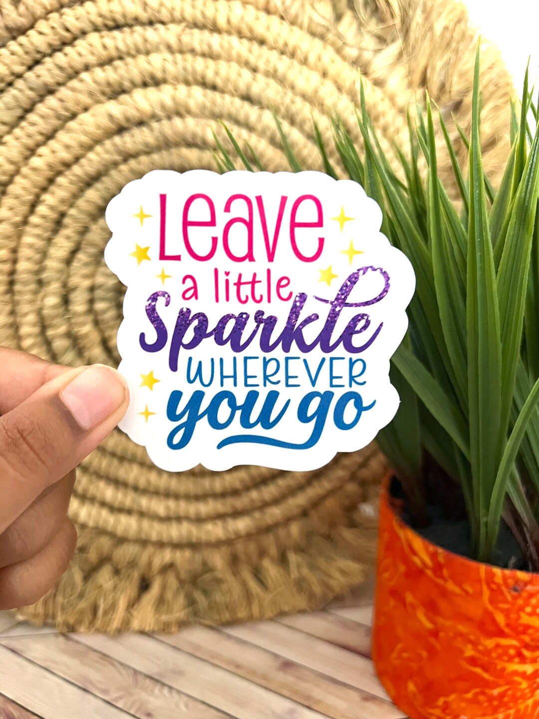 Leave A Little Sparkle Wherever You Go Vinyl Waterproof Sticker ...
