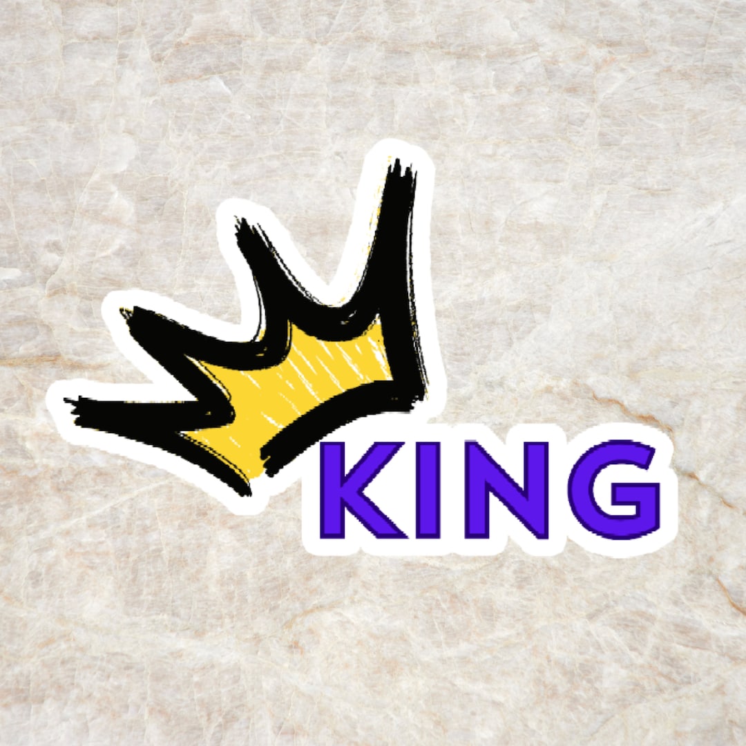 King With Crown Vinyl Laminated Waterproof Sticker for Waterbottle ...