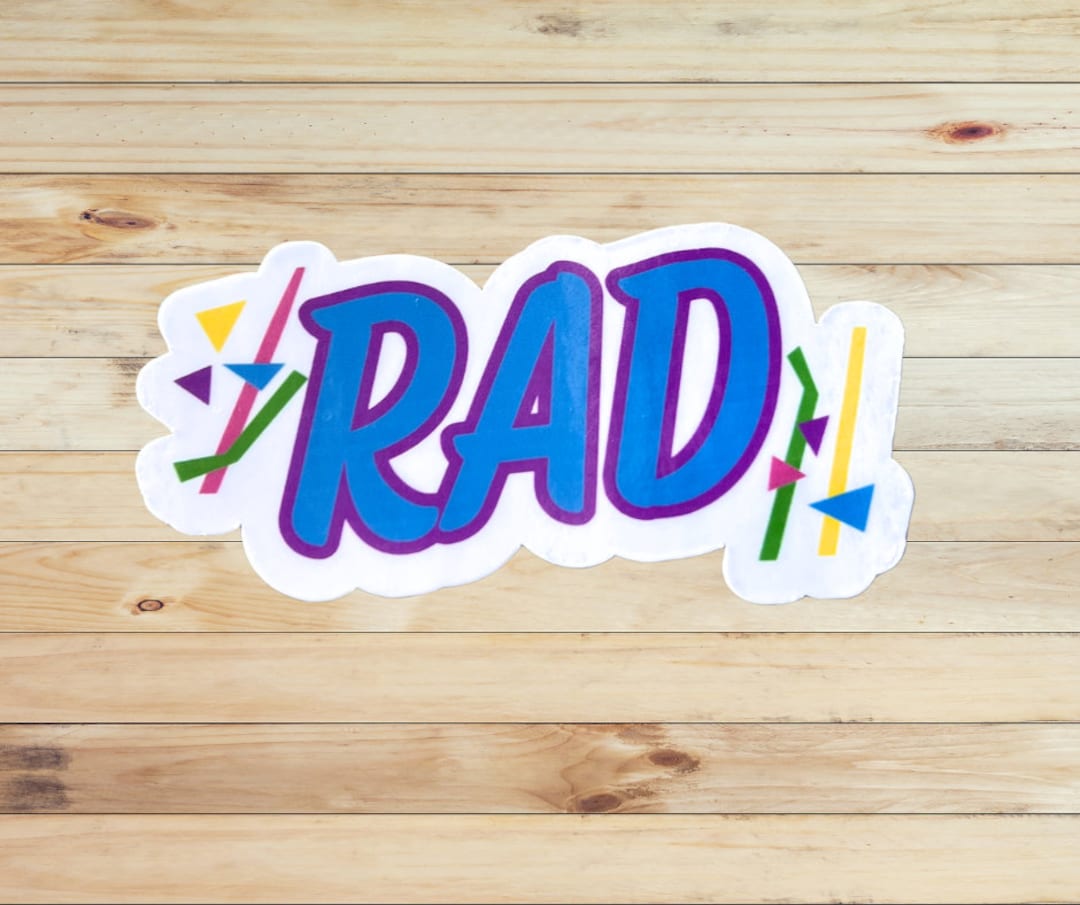 RAD Vinyl Laminated Waterproof Sticker for Waterbottle, Laptop, Journal ...