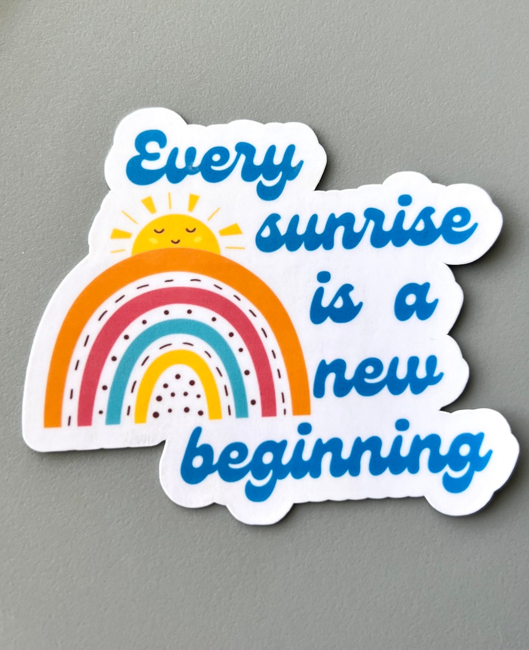 Every Sunrise is a New Beginning Vinyl Waterproof Sticker - Etsy