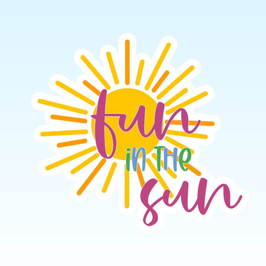 Fun in the Sun Vinyl Laminated Waterproof Sticker for Waterbottle ...