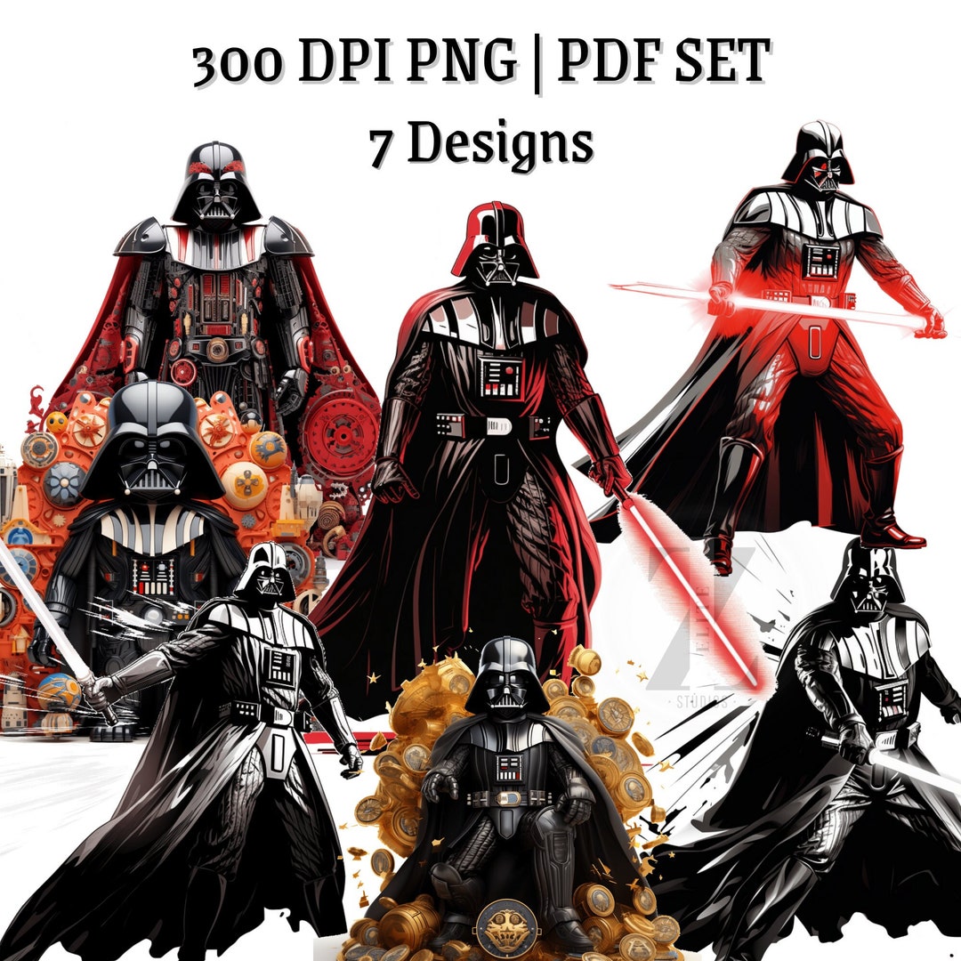 Darth Vader Vector Files, Star Wars PNG PDF, for Tumbler Wrap, Tshirt ...