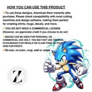 Sonic the Hedgehog SVG PNG Jpeg PDF Files Bundle - Etsy