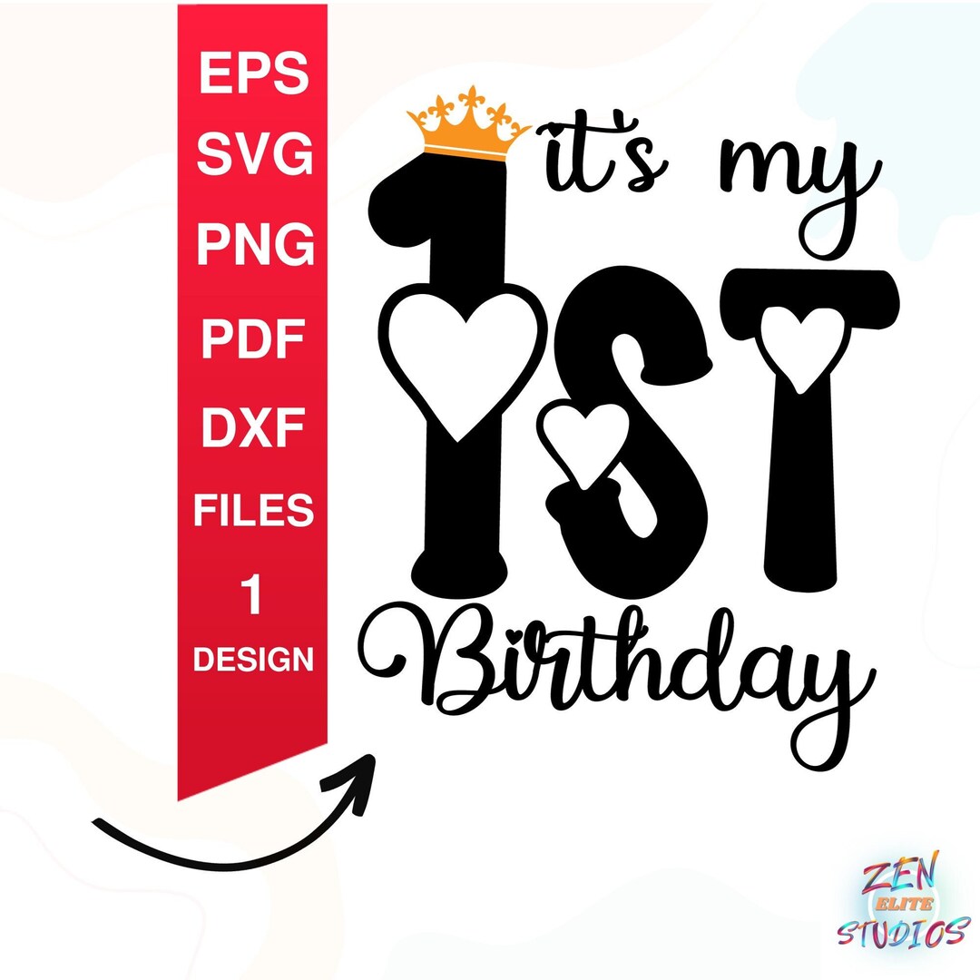 First Birthday SVG, PNG Bundle - First Bday Svg, One Year Old Svg, 1st ...