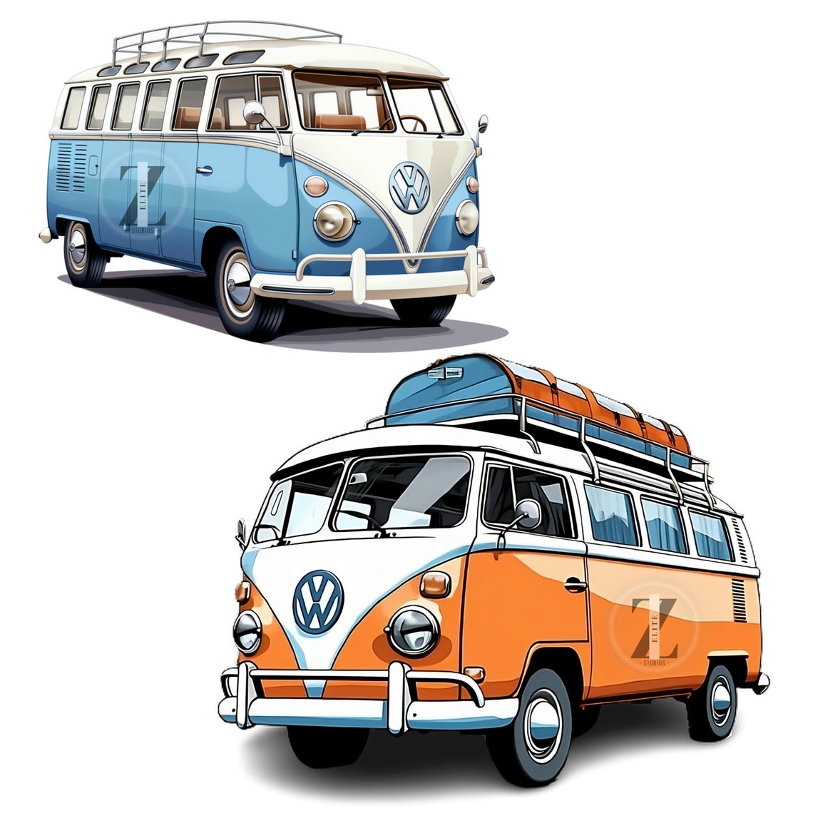 Retro Van PNG, 4 Designs, 300 DPI, for Printing, Crafting, Sublimation ...