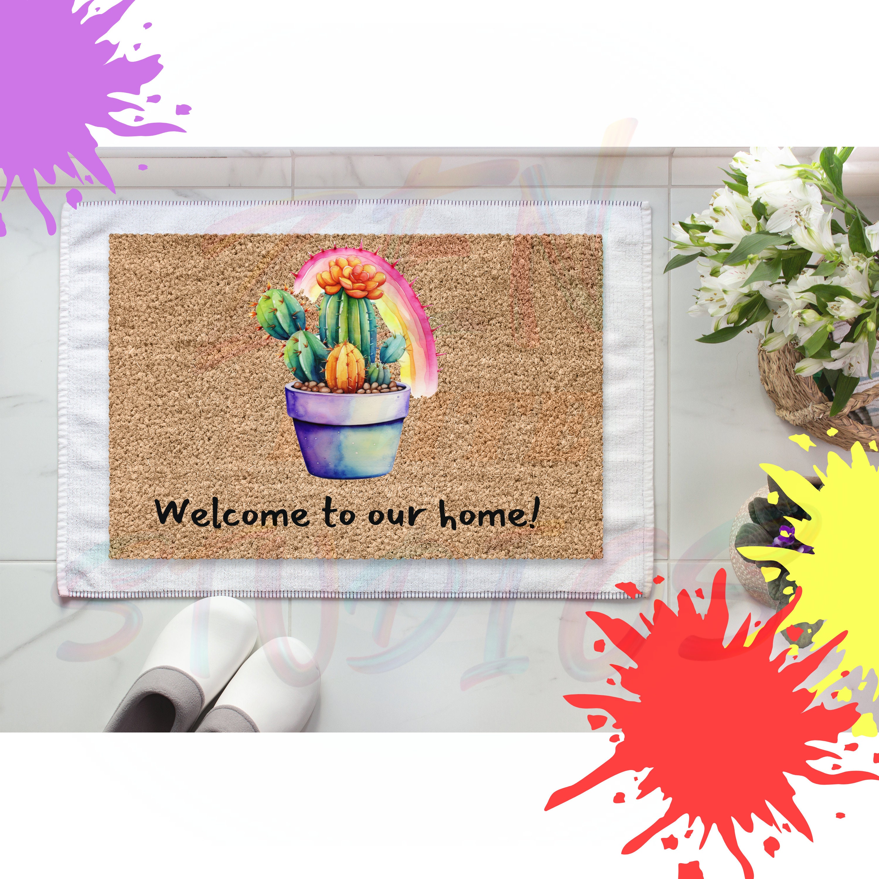 Rainbow Cactus Clipart - 8 Designs, Cacti Clipart Bundle, Purple Cactus ...