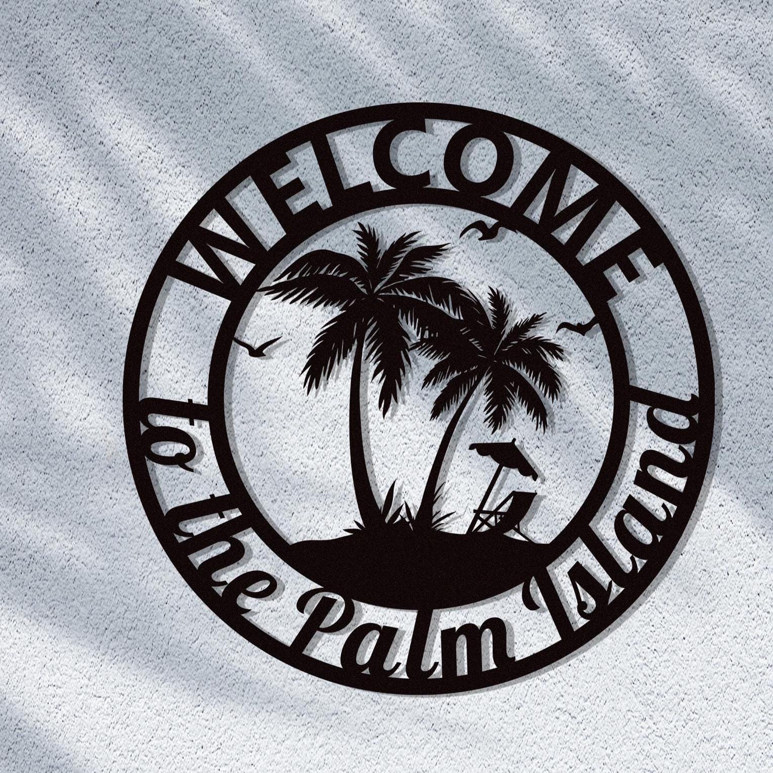 Personalized Welcome Palm Tree Sign, Custom Metal Wall Art ...