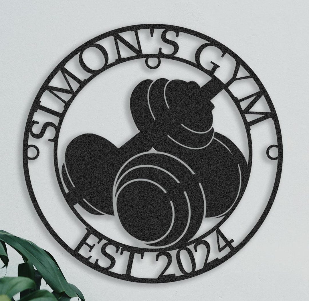 Personalized Gym Name Metal Sign, Custom Home Gym Sign, Fitness Club ...