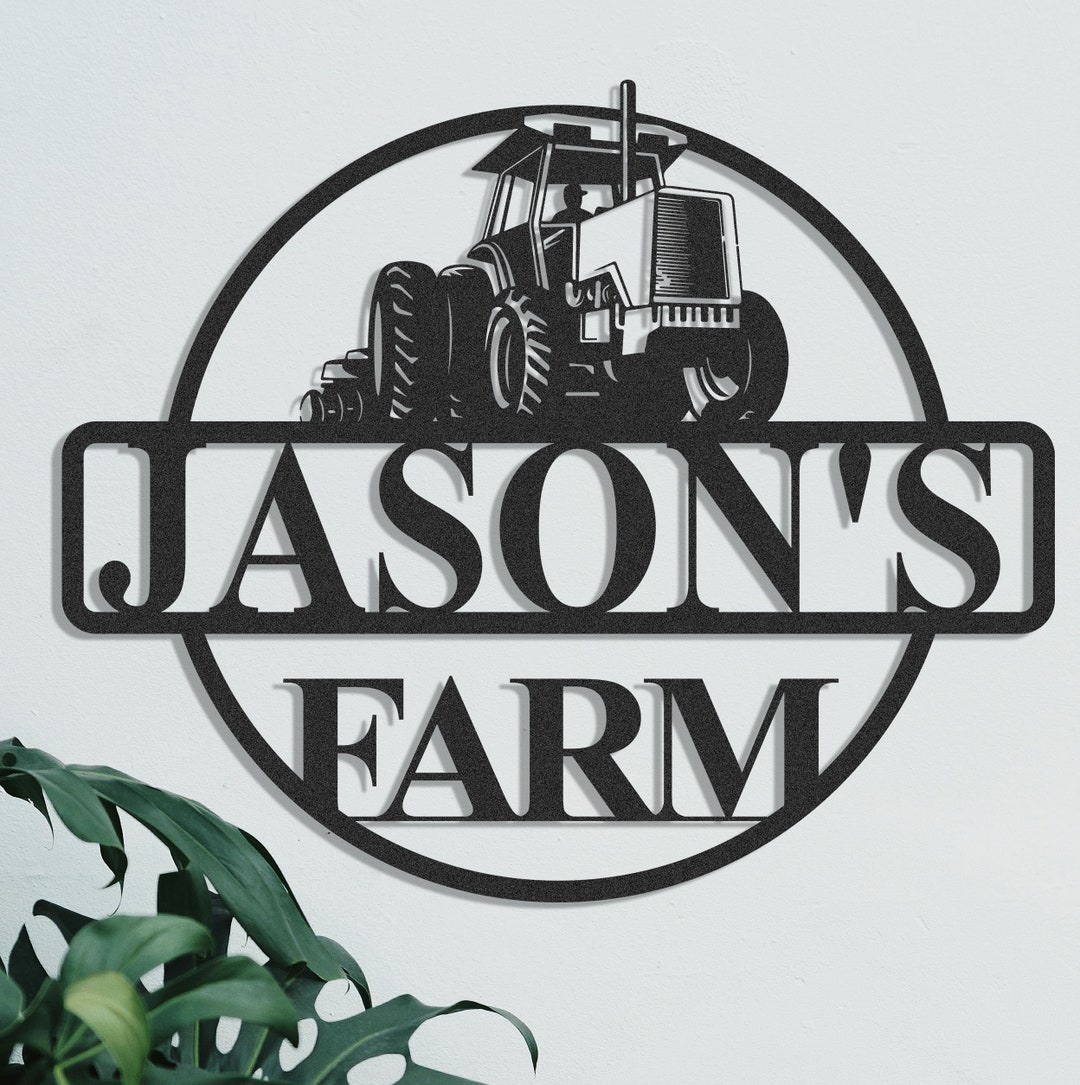 Personalized Metal Hanging Farm Sign, Custom Farm Name Sign, Garage ...
