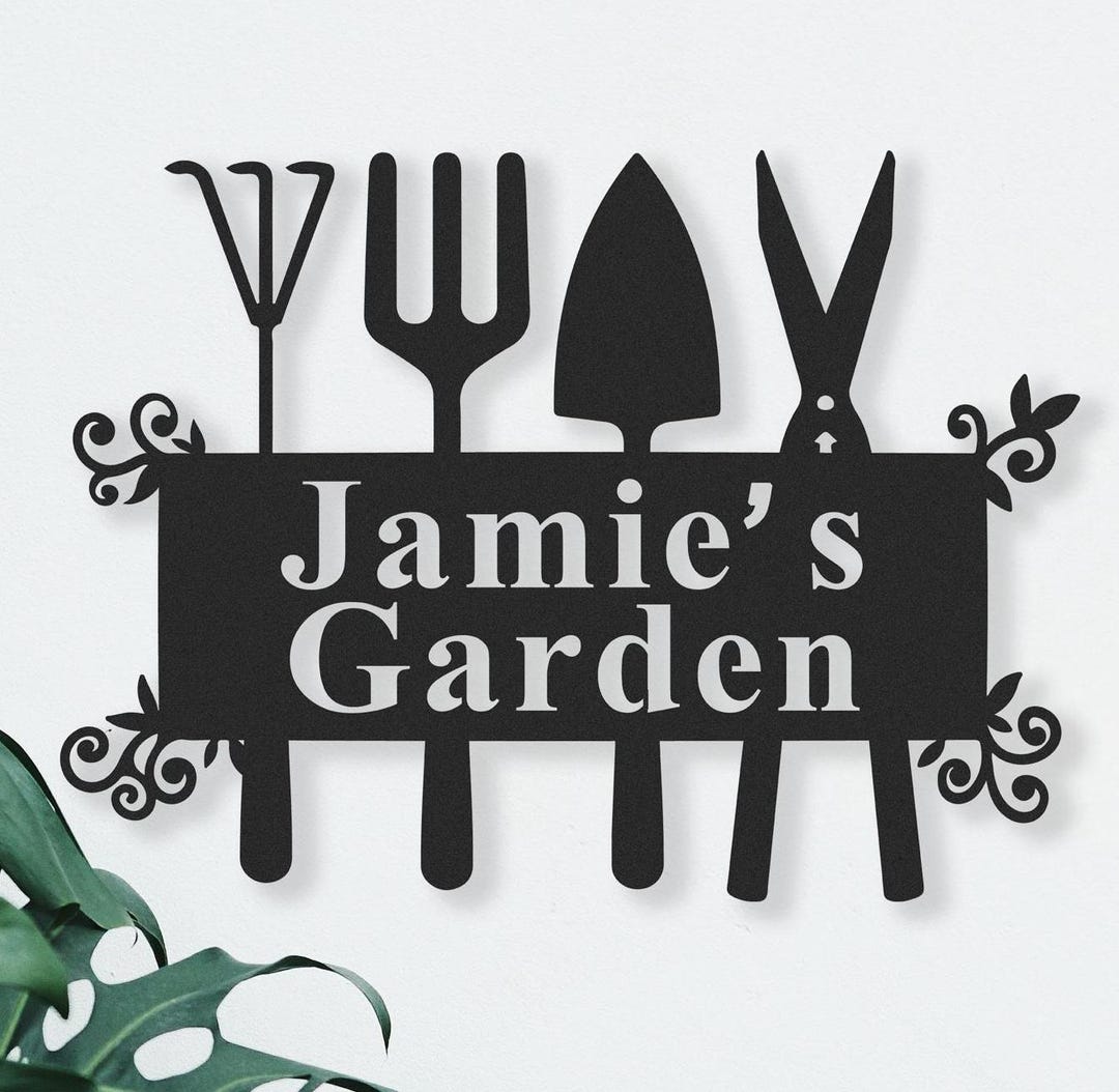 Garden Name Sign Personalized, Custom Garden Tools Shed Sign, Mother's ...