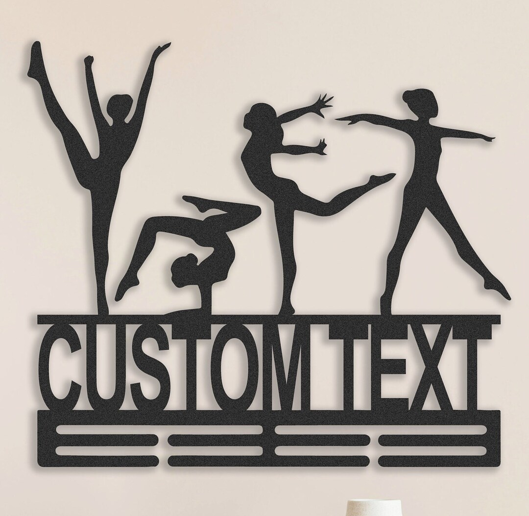 Custom Gymnastics Medal Hanger, Personalized Name Metal Sign, Gymnast ...