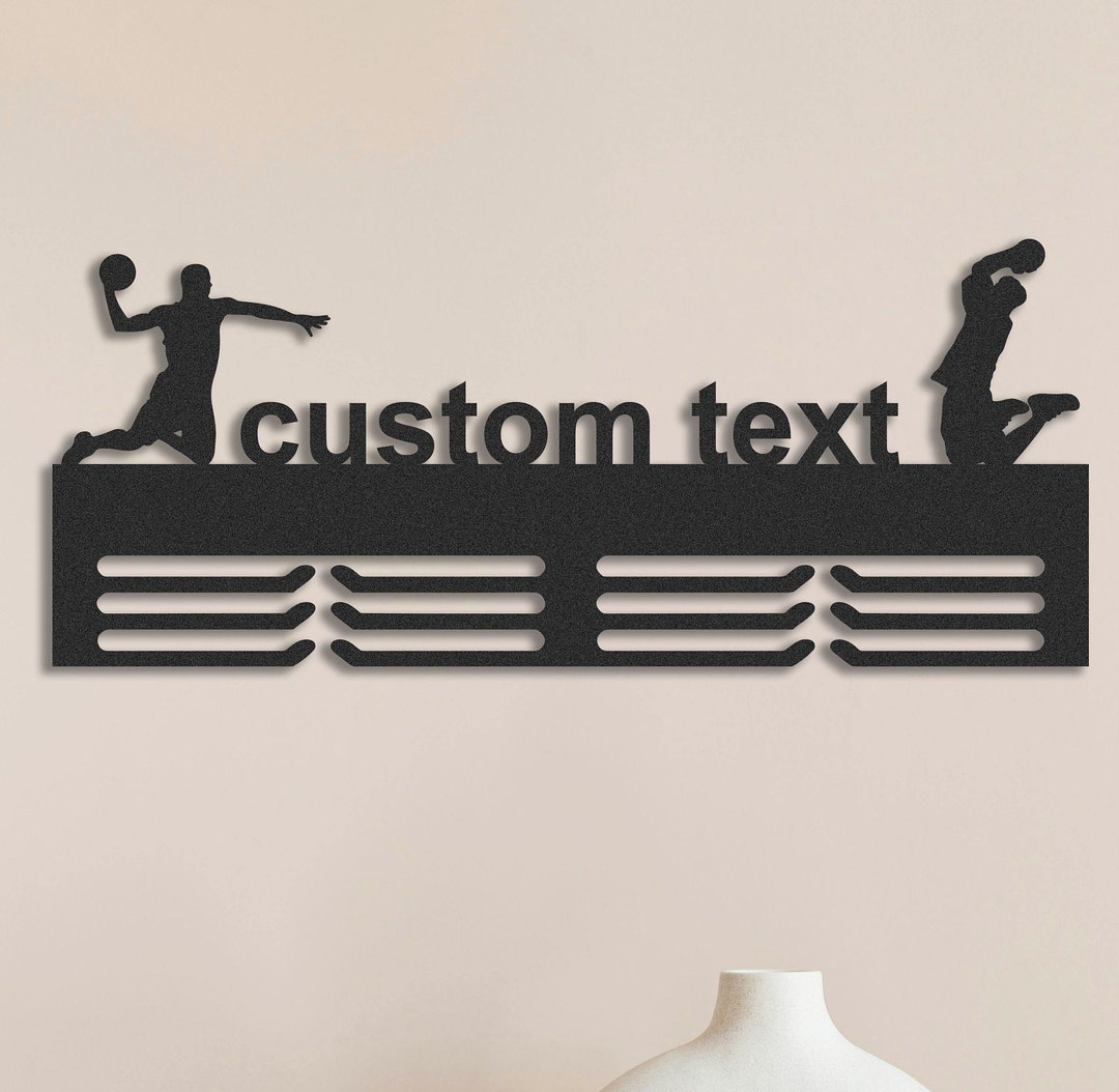 Custom Name Medal Hanger, Personalized Basketball Medal Holder, Trophy ...
