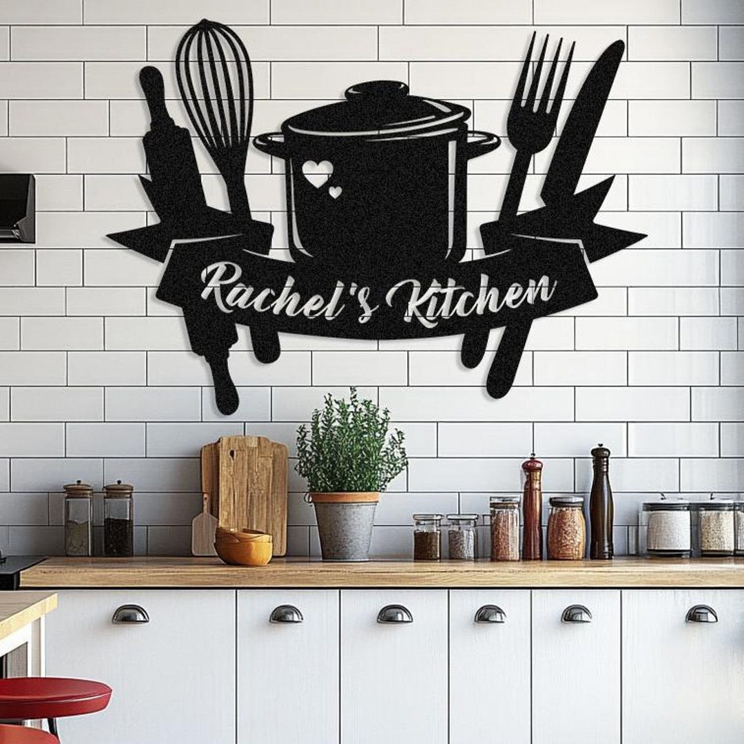 Personalized Kitchen Sign, Custom Farmhouse Kitchen Sign, Cabinet Wall ...
