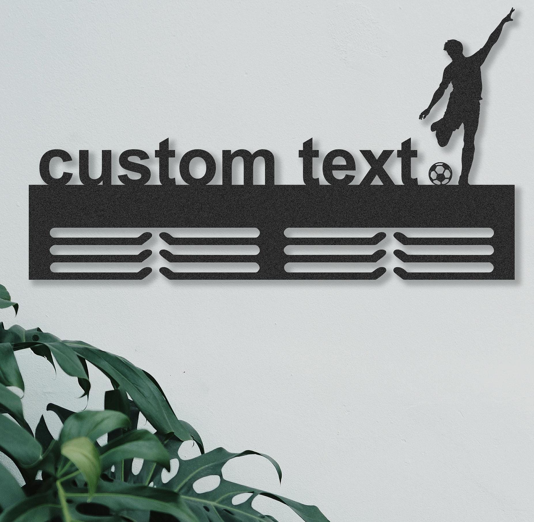 Custom Text Football Medal Hanger Medal Holder,personalized Soccer ...