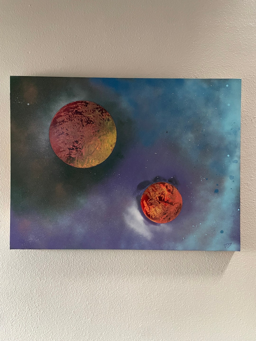 Large Canvas Original Planet Painting - Etsy