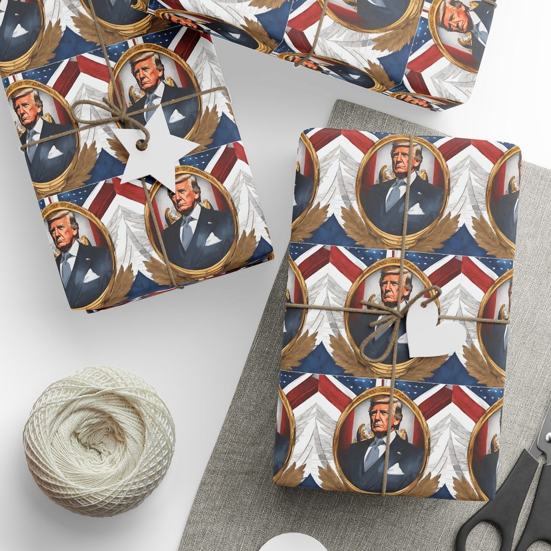 President Donald Trump Regal Wrapping Paper, Political Gift - Etsy ...