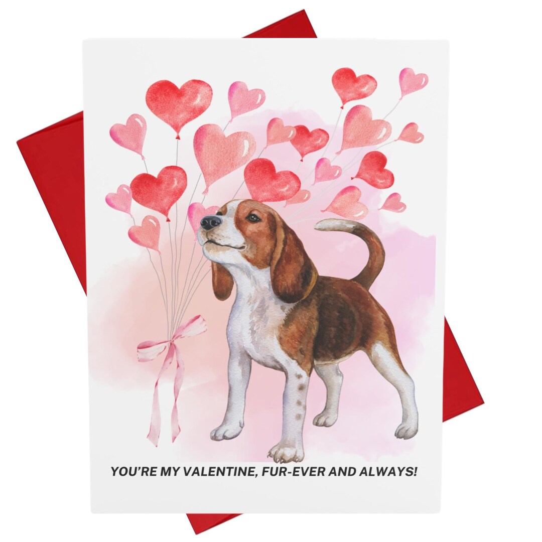 Beagle Valentine, Adorable Dog Mom Valentine’s Day Card | Perfect for ...